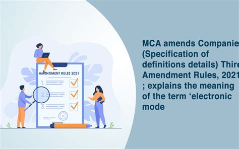 MCA Amends Companies Specification Of Definitions Details Third Amendment Rules 2021