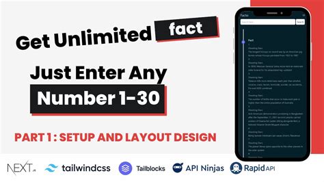 🔴 Get Unlimited Facts With Nextjs 13 Part 1 Nextjs 13 Tailwind Css Tailblocks Rapid Api