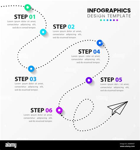 Infographic Template With 6 Options Or Steps Timeline Can Be Used For Workflow Layout Diagram