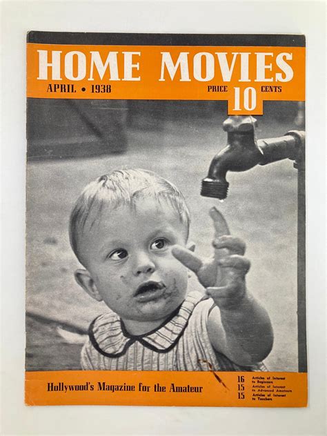 Vtg Home Movies Magazine April 1938