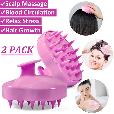 Aliver 2 Pack Silicone Scalp Massager Shampoo Brush Soft Scrubber For