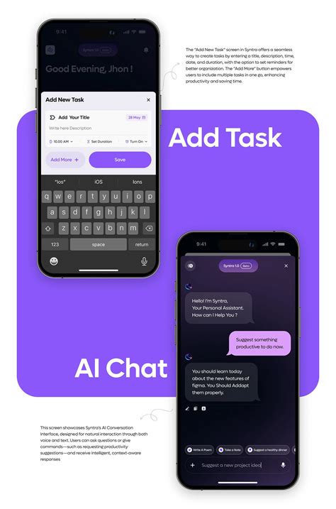 Syntra Ai Powered Assistant Mobile App Ui Design Behance