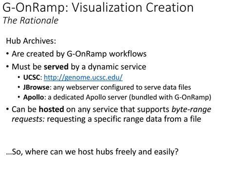 Storing And Accessing G OnRamps Assembly Hubs Outside Of Galaxy Ppt