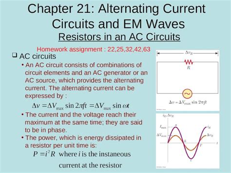 ppt chapter 21 alternating current circuits and em waves resistors