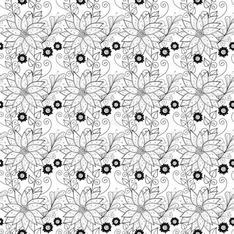 Seamless Monochrome Floral Pattern Vector Stock Vector Illustration Of Endless Garden 49800687