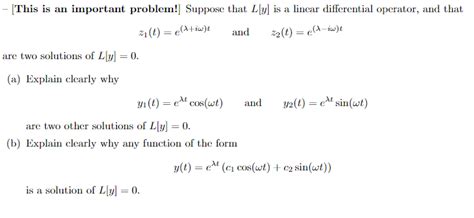 solved suppose that l[y] ﻿is a linear differential operator