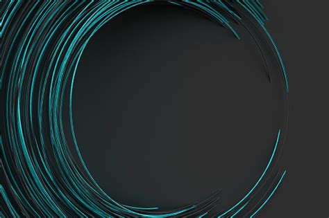 임의의 각도로 회전하고 빈 공간 3d 그림 주위에 프레임을 형성막대의 많은 파란색 원의 디지털 검은 색 배경 가능성에 대한 스톡 사진 및 기타 이미지 Istock