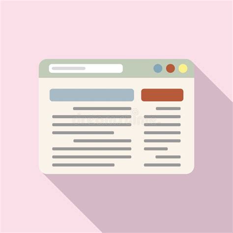 Ui Browser Icon Flat Vector Internet Computer Stock Vector