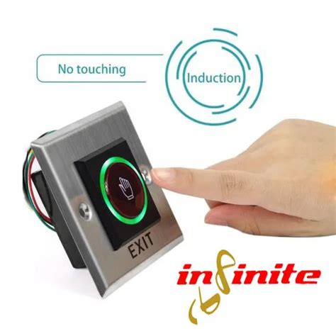สงฟร INFRARED SENSOR SWITCH NO TOUCH CONTACTLESS DOOR RELEASE EXIT BUTTON WITH LED