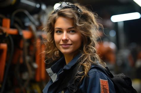 Premium Ai Image Generative Ai Illustration Of A Industry Maintenance Engineer Woman On Site