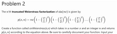 Solved Problem 2 The Nth Truncated Weierstrass