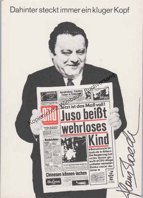 Original Autogramm Klaus Staeck Dahinter Steckt Immer Ein Kluger Kopf Autograph Signiert
