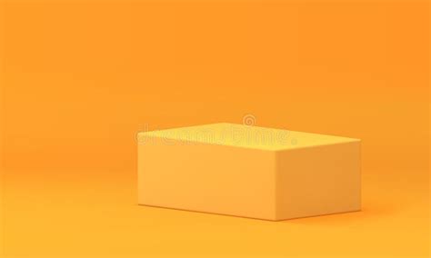 Yellow 3d Podium Rectangle Display Pedestal Modern Empty Showroom Isometric Stage Vector Stock