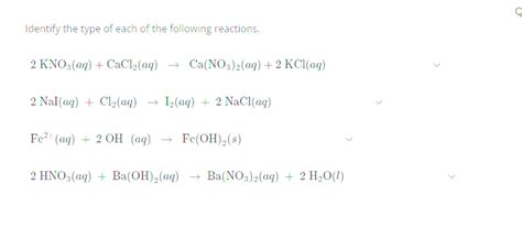 Solved Identify The Type Of Each Of The Following Reactions