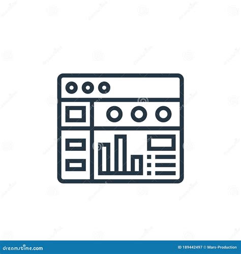 Dashboard Vector Icon Isolated On White Background Outline Thin Line Dashboard Icon For