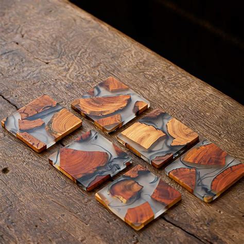 Preserved Resin Coasters Wooden Coasters Wood Resin Coasters