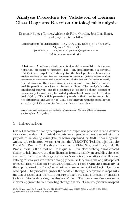 pdf analysis procedure for validation of domain class diagrams based