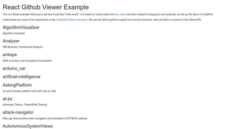 React Github Example