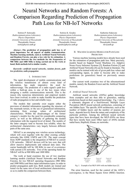 Pdf Neural Networks And Random Forests A Comparison Regarding Prediction Of Propagation Path