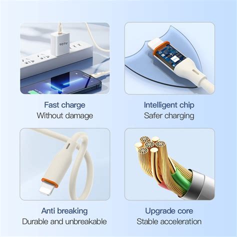 Totu Cb L W Usb To Pin Silicone Data Cable M Beige Alexnld Com