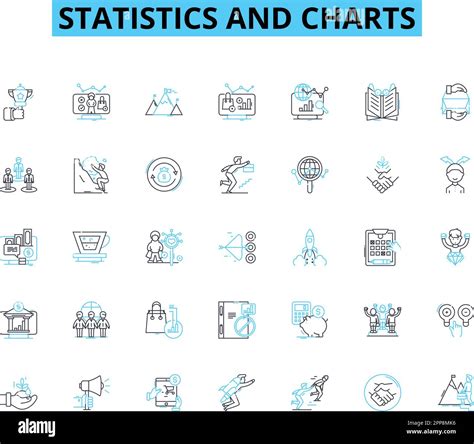 Statistics And Charts Linear Icons Set Data Graphs Trends Variance