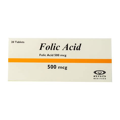 Folic Acid 500 Mcg 20 Tablets Bloom Pharmacy