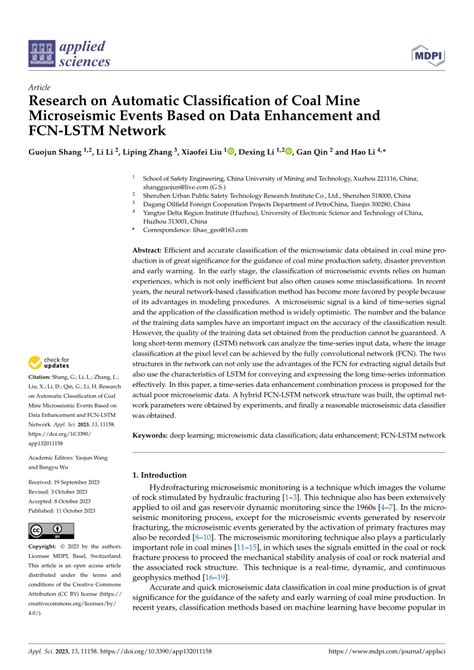 Pdf Research On Automatic Classification Of Coal Mine Microseismic Events Based On Data