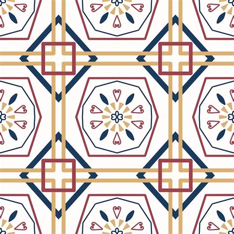 Seamless Tile Pattern Background Design With Repeating Geometric Pattern Elements Premium Psd