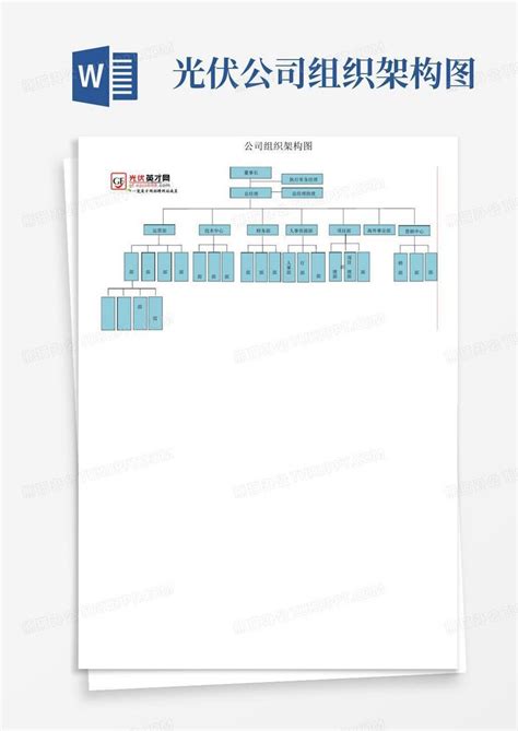 光伏公司组织架构图 Word模板下载 编号qyjomyno 熊猫办公