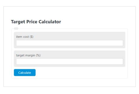 Target Price Calculator Calculator Academy
