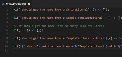 Support Tests Named Using Template Literals In Jest Editor Support · Issue 4910 · Jestjsjest