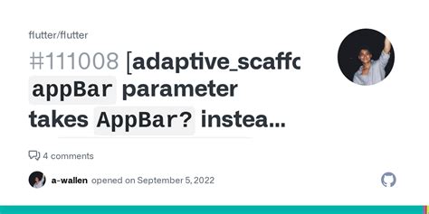 Adaptive Scaffold AppBar Parameter Takes AppBar Instead Of