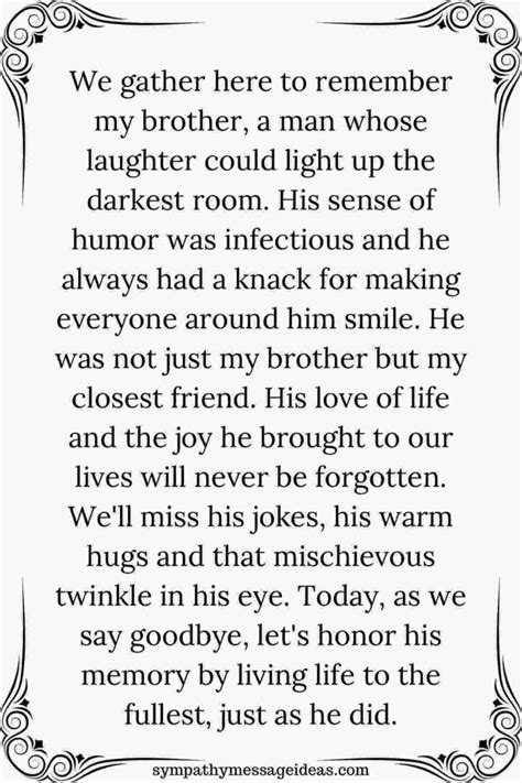 10 Eulogy Examples For A Brother Short Heartfelt And Touching Sympathy Message Ideas