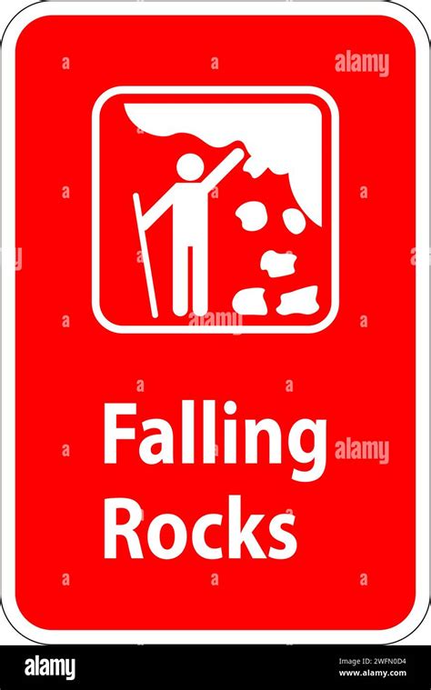 Campground Sign Park Sign And Guide Sign Falling Rocks Stock Vector