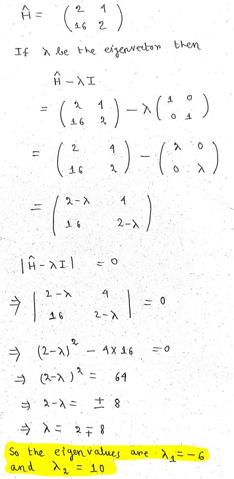 Answered Given A Hamiltonian Find Eigenvalues And Eigenvector н 2
