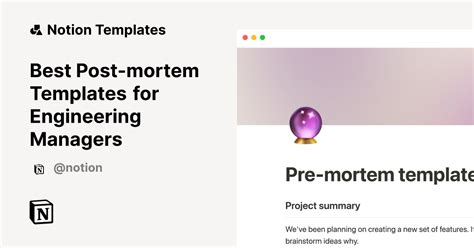 Best Post Mortem Templates For Engineering Managers Notion Template Marketplace