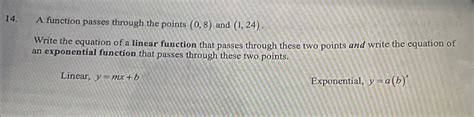 Solved A Function Passes Through The Points 08 ﻿and