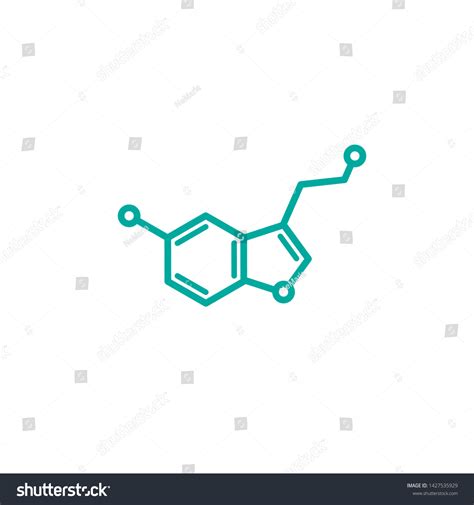 Serotonin Molecular Structure Neurotransmitter Molecule Skeletal Stock Vector Royalty Free