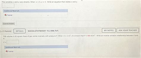 solved the variables x ﻿and y ﻿vary directly when x 5 y 3