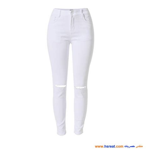 بناطيل حريمي مقطعة باللون الأبيض صور أجدد و أشيك بناطيل حريمي مقطعة بيضاء