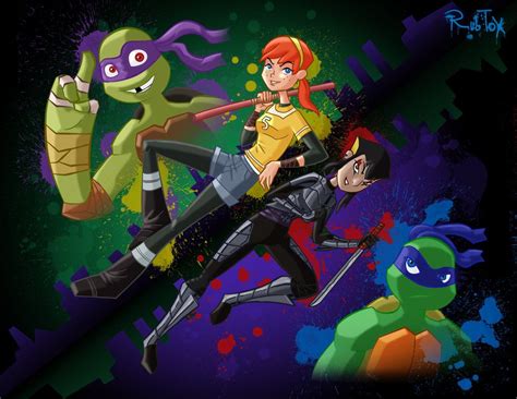 April And Donnie Leo And Karai Dc Movies Disney Movies Tortugas