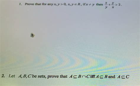 Solved Prove That For Any X Y X Y R If X Y Then X Y Chegg Com