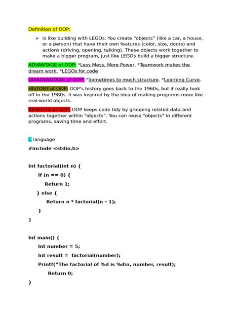 Oop C Language Pdf Computer Program Programming