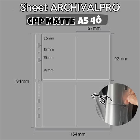 [cÓ SẴn] Sheet Cpp Matte NhÁm Archivalpro DÀnh Cho Binder CÒng A5 A4