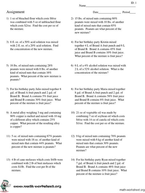 equations mixture word problems easy descargar gratis pdf copper