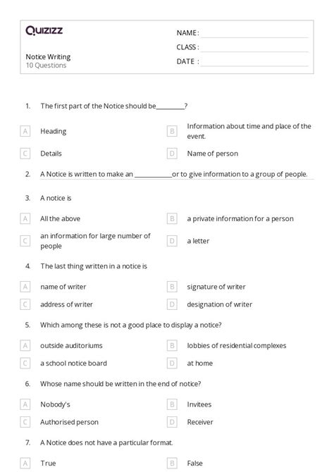 50 Writing Worksheets For 5th Class On Quizizz Free And Printable