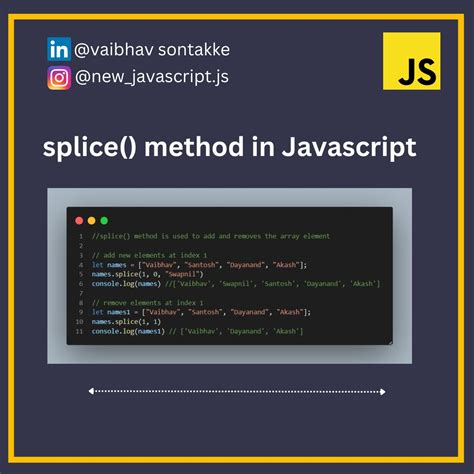 🌍 Splice Methods In Javascript Vaibhav Sontakke