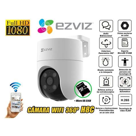 Ezviz Cs H8c R100 1k2wkfl Cam Ip Pt Ext 2mp Wifi 2 4ghz Lente 4mm