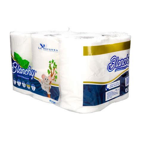Papel Higiénico Premium Triple Hoja Suave Y Resistente Blanchy 12