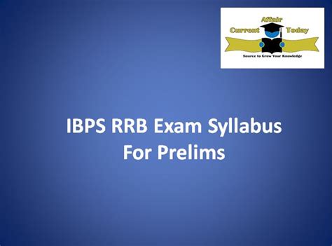 Ibps Rrb Syllabus Officer And Office Assistants Prelim Exam Pattern